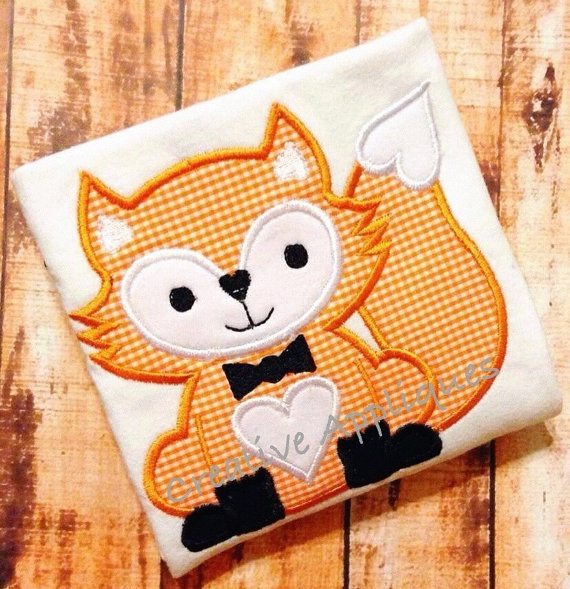 Valentine Fox Applique - Creative Appliques