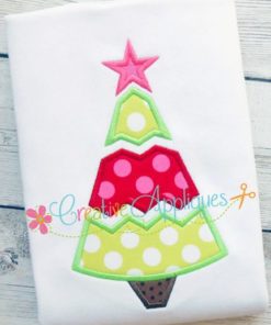 Chevron Christmas Tree Applique - Creative Appliques