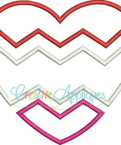 Heart Chevron Valentine Applique - Creative Appliques