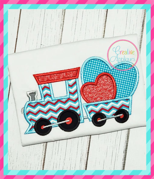 Train Hearts Applique - Creative Appliques