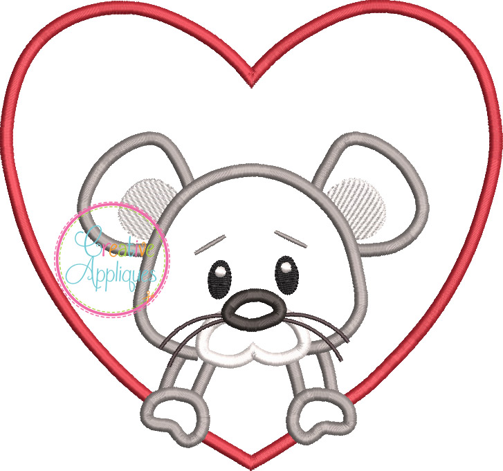 Mouse Heart Applique - Creative Appliques